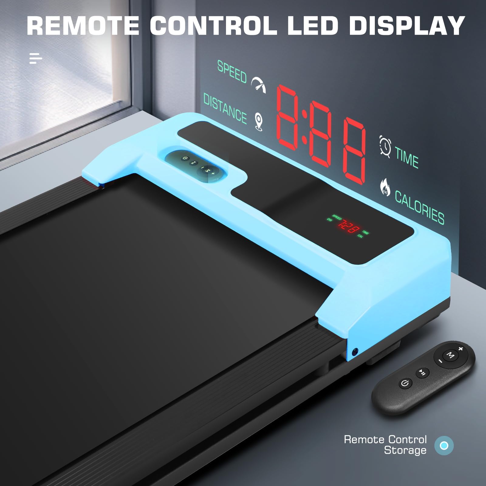 ANCHEER Walking Pad Treadmill Under Desk, 2 in 1 Portable Treadmill, Walking pad Treadmill 2.5 HP for Home/Office, 300+ lb Capacity, LED Screen and Remote Control, Dual Shock Absorption