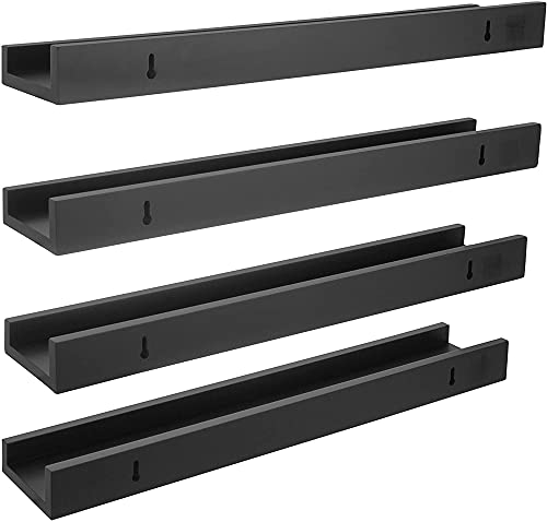 kieragrace FN00298 Modern Floating-Shelves, Set of 4, Black