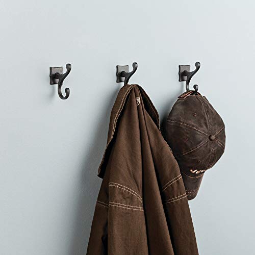 Franklin Brass Double Scroll Hook Assembly Wall Hooks 5-Pack, Gunmetal, FBSCRH5-TDG-C