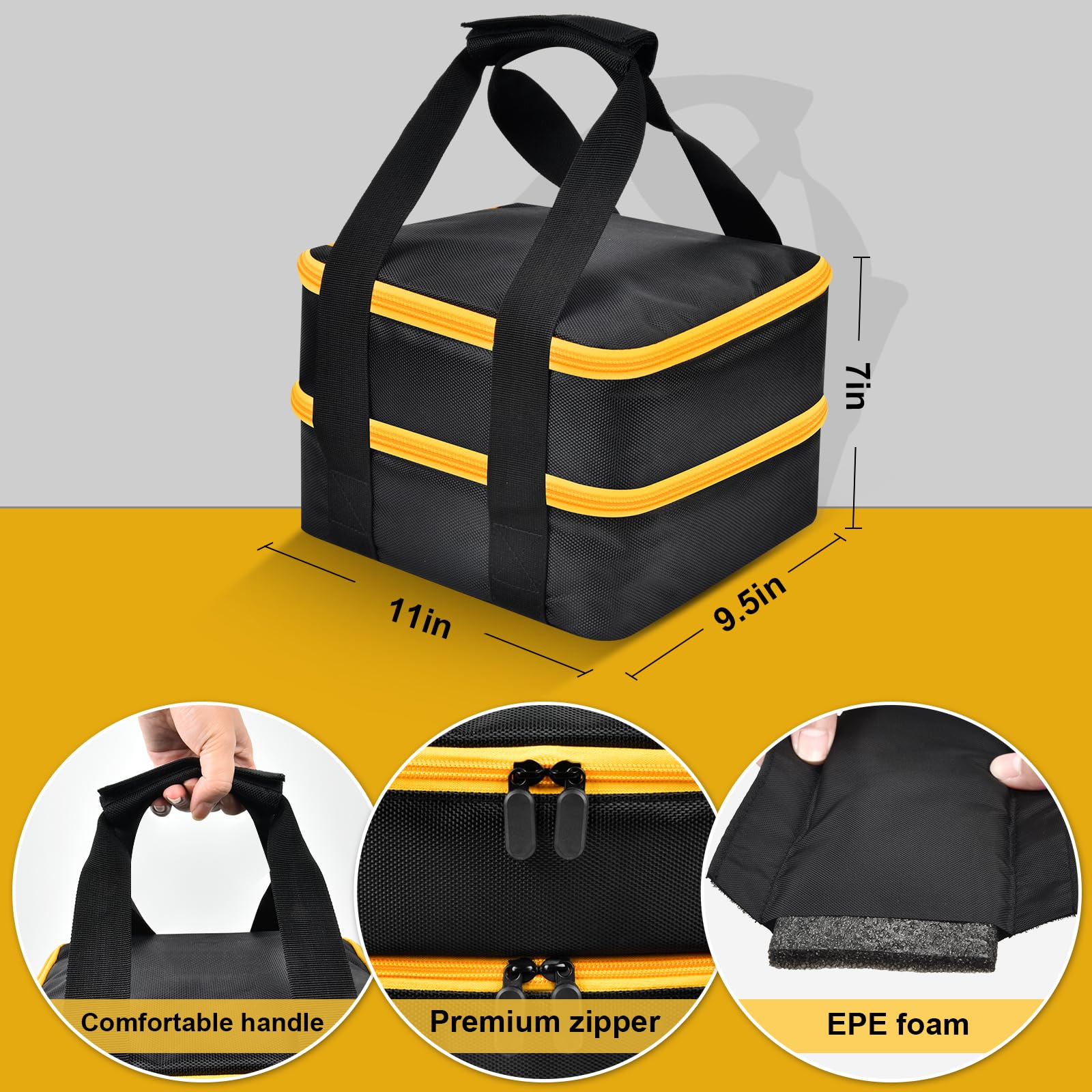 Steadtep Large Battery Storage Bag for DEWALT/for Milwaukee 20v/ 18v/ 12v Battery &Charger, Tool Batteries Carrying Case Cover for 20V 60V 2.0/3.0/4.0/5.0/6.0/9.0-Ah Battery - Double Layer (Box Only)