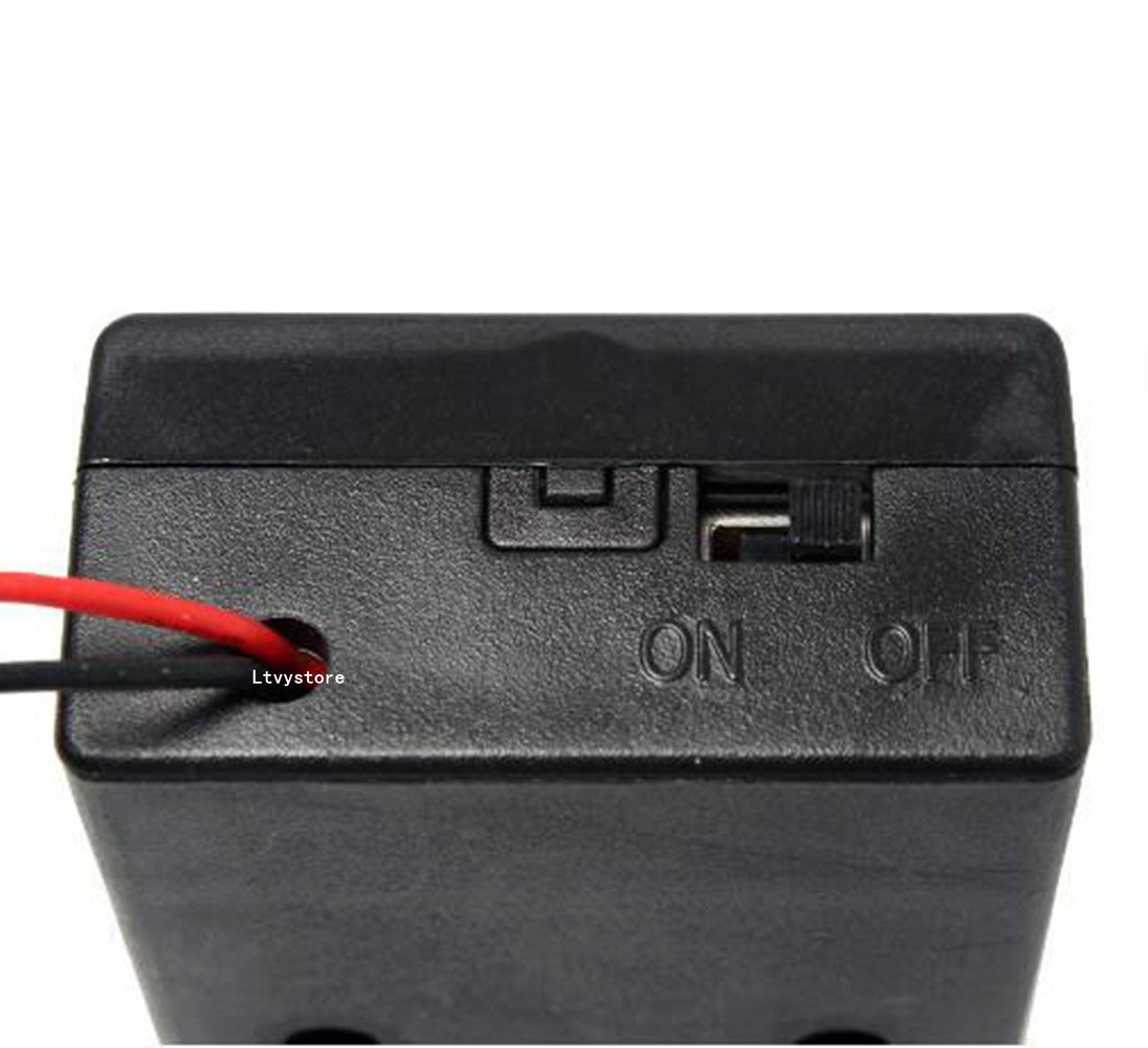 Plastic 18650 Battery Storage Case 2 Slots x 3.7V for 2x18650 Batteries Holder Box Container with ON/Off Switch, Set of 5, by Ltvystore