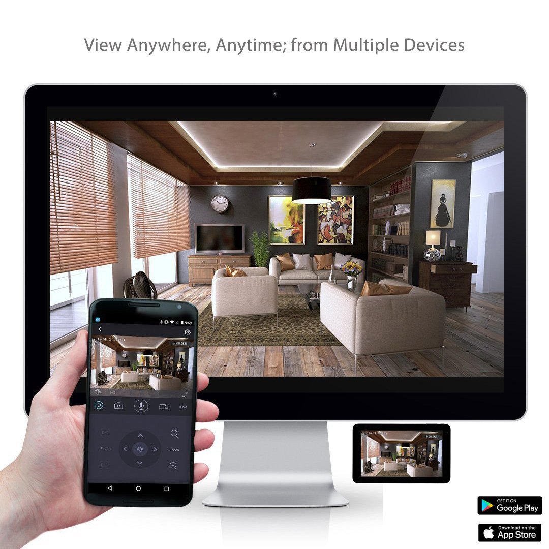 Foscam C1 HD 720P WiFi Security IP Camera with iOS/Android App, Super Wide 115° Viewing Angle, Night Vision Up to 26ft, PIR Motion Detection