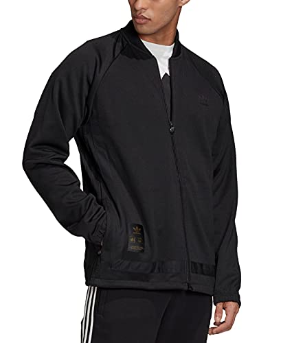 adidas Originals Men's Warmup Tracktop, black/Gold Metallic, M