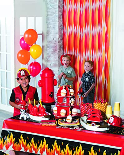Fun Express Fire Hydrant Cupcake/Dessert Holder (3 Tiers) | Fire Truck | Fireman | Fire Fighter | Themed Birthday Party Supplies & Decor | Fire Department Event