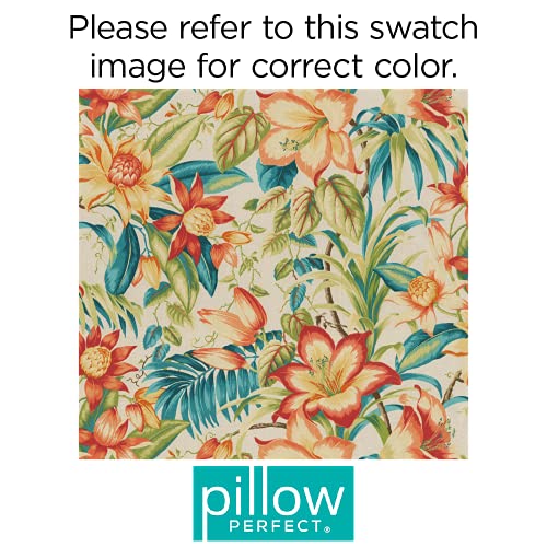 Pillow Perfect 621647 Outdoor/Indoor Botanical Glow Tiger Lily Lumbar Pillows, 11.5" x 18.5", Floral, 2 Pack Blue