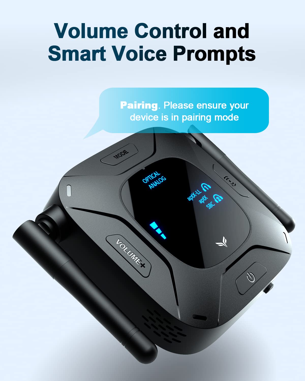 Aisidra Bluetooth Transmitter Receiver V5.0 for Audio, 2-in-1 AUX Adapter for TV/Car/PC/MP3 Player/Home Theater/Switch, Low Latency, Pairs 2 Devices Simultaneously