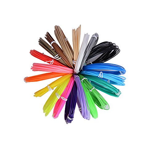 LEE FUNG 3D Pen Filament Refills Set of 20 Colors 1.75mm PCL 3D Printing Filament 16.4 Feet of Each Dimensional Accuracy +/- 0.05 mm for 3D Printer Pen with One Normal Package