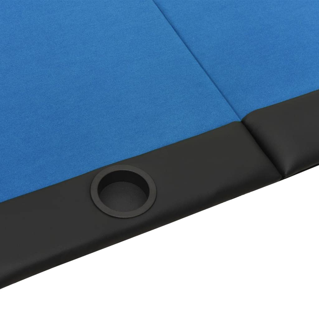 Aisifx 10-Player Folding Poker Table Blue 81.1"x41.7"x29.5"