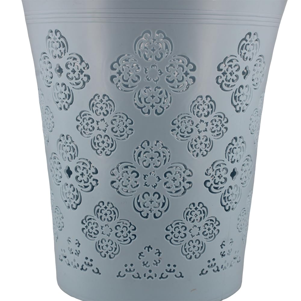 IDEËN 8L Plastic Trash Can - Wastebasket, Garbage Container Basket for Bathrooms, Laundry Room, Kitchens, Offices, Kids Rooms, Dorms (Blue)