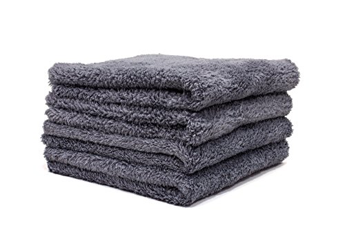Korean Plush Premium Edgeless Microfiber Detailing Towels (16"x16") 4-Pack (Gray)