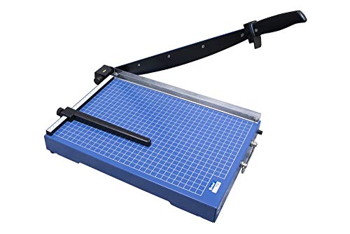 United T15 Office-Grade Guillotine Paper Trimmer, 15.4" Cut Length, 15 Sheet Capacity, Blue