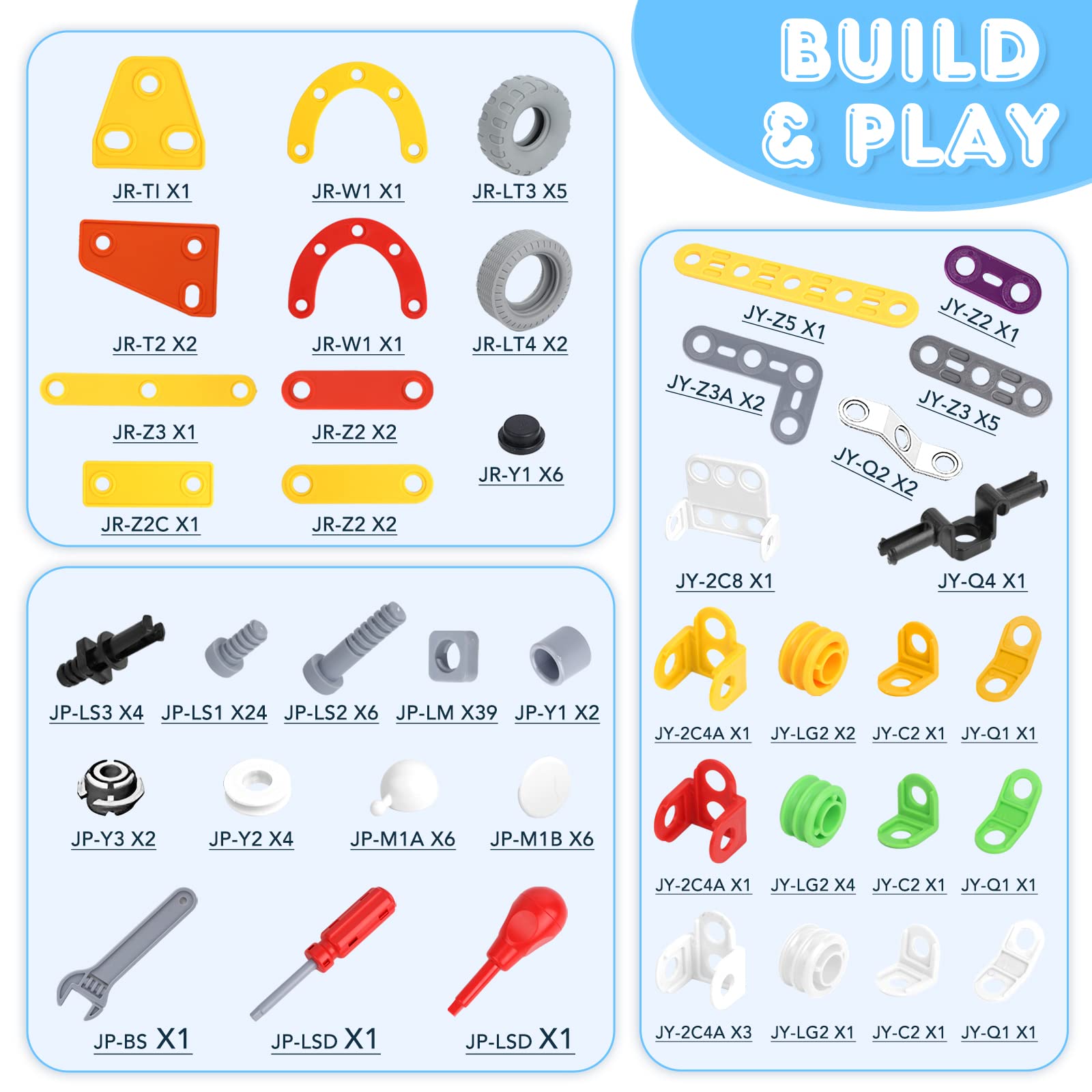 Abellzos STEM Building Toys, Erector Sets for Kids Ages 4-8, 178 Pieces Engineering Construction Kit with Tools, Creative Activity Birthday Gift for Boys Girls
