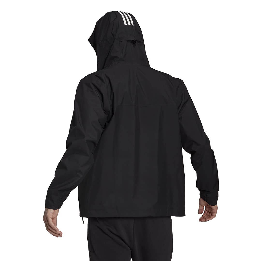 adidas Outdoor,Mens,Basic 3-Stripes RAIN.RDY Jacket,Black,Large