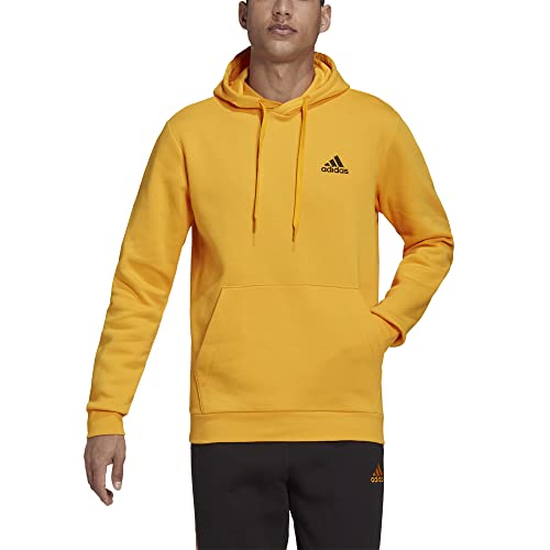 adidas Men's Essentials Fleece Hoodie, Semi Solar Gold/Black, X-Large Tall