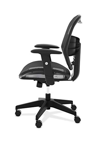 HON Prominent High Task Mesh Back and Seat Office Chair for Computer Desk, Black (HVL534), Swivel-Tilt