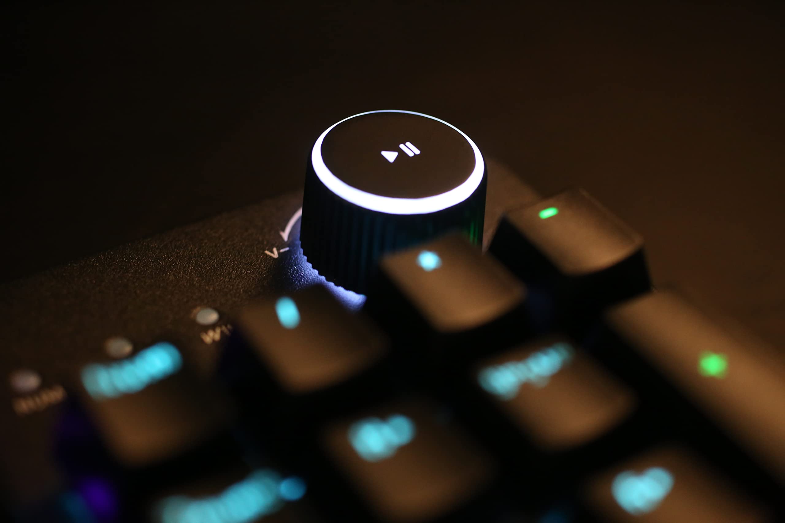 Alpha Elite Full Size Mechanical Gaming Keyboard: Wired - Blue Clicky Switches - Customizable RGB Lighting - Dedicated Media Keys - Volume Wheel - Ergonomic Wrist Rest - Durable Reinforced Frame