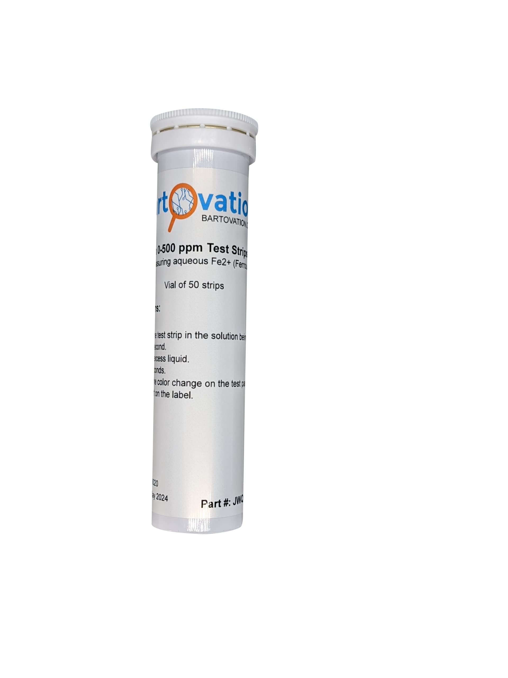 Iron Test Strip 0-500 PPM aqueous Fe2+ (Ferrous) Iron [50 Strips]