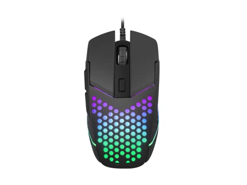 Fury Battler - USB Gaming Mouse, 6400 dpi, 6 Buttons, Optical, RGB Backlight, Lightweight, Black