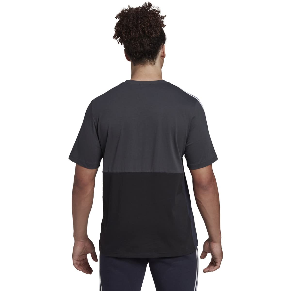 adidas Men's Essentials Colorblock Tee, Ink/Scarlet/White, Large