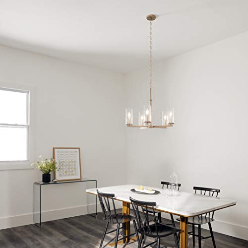 KICHLER Crosby 22.25" 5 Light Chandelier Clear Glass Brushed Nickel, White