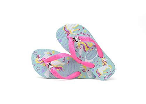 Havaianas Kid's Fantasy Flip Flop Sandal, Ice Blue/Shocking Pink, 13-1 M US Little Kid