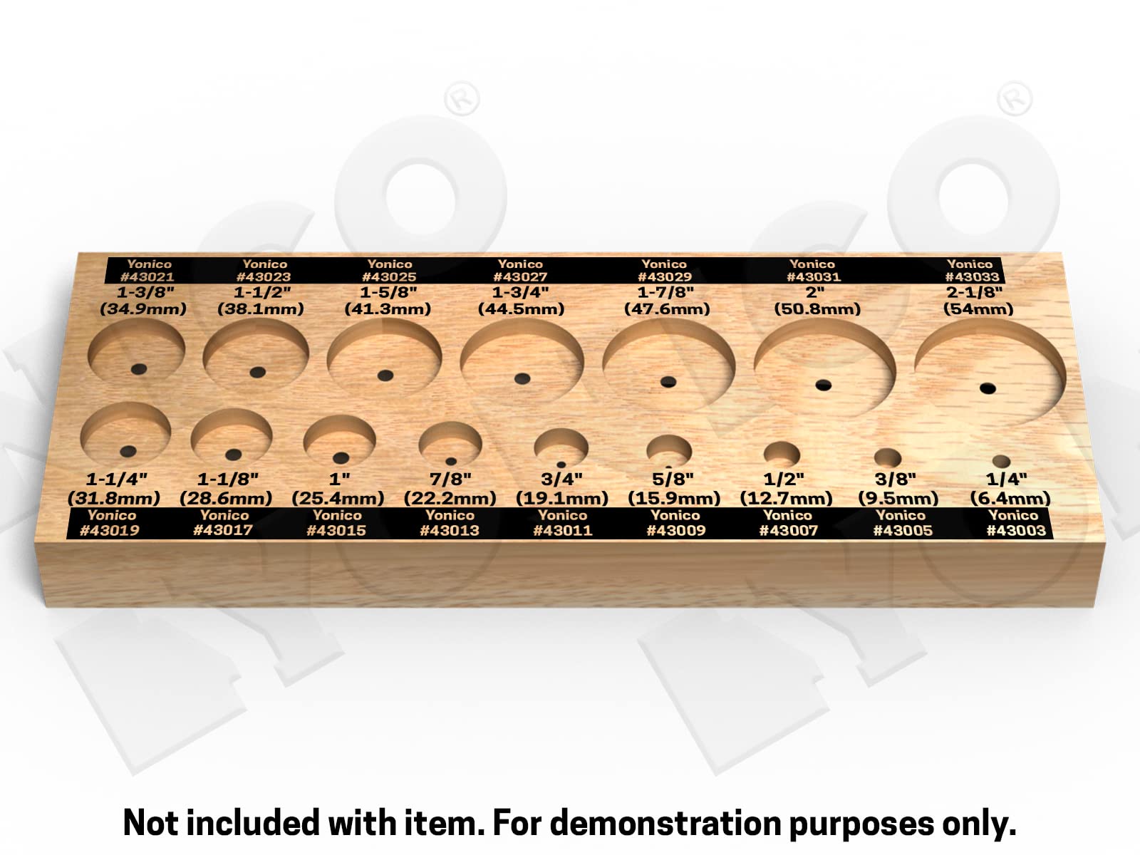 YONICO 41160S Forstner Drill Bit Set 16 Piece with Case 3/8-Inch Shank Hardwood and Softwood Hole Drilling for Handheld Drill and Drill Press