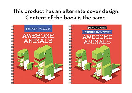 Brain Games - Sticker by Letter: Awesome Animals (Sticker Puzzles - Kids Activity Book)