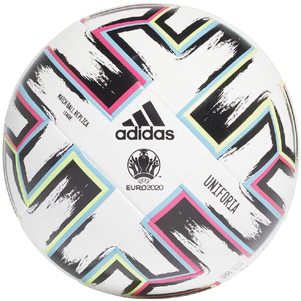 adidas Uniforia League Soccer Ball White/Black/Signal Green/Bright Cyan 4