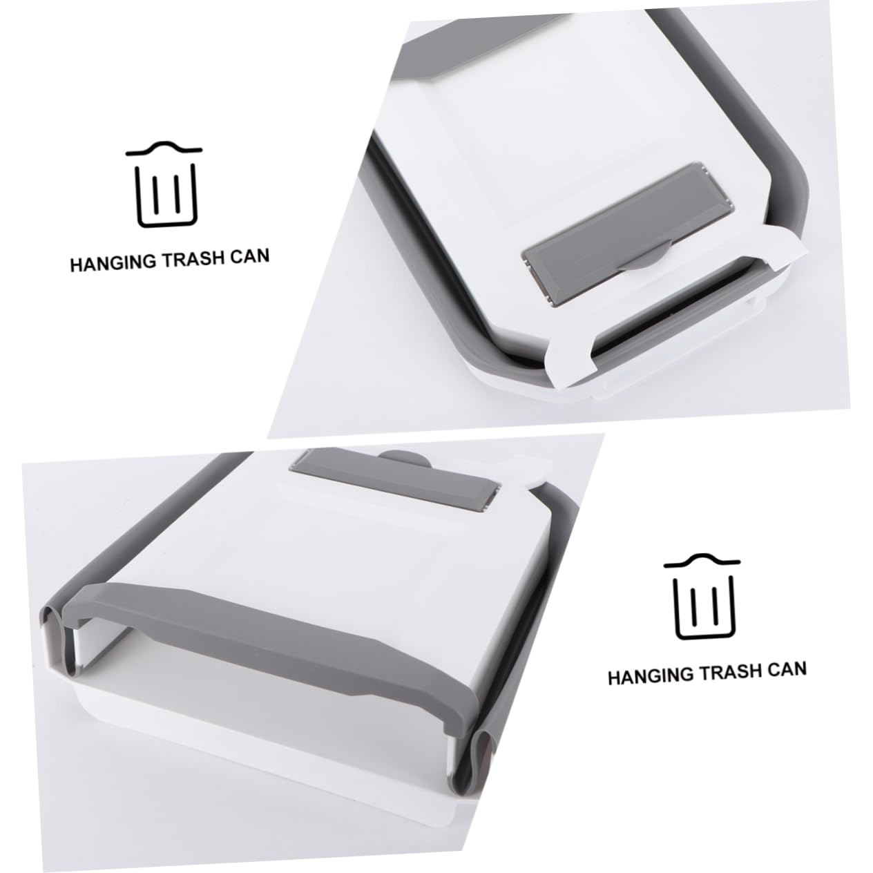 PRETYZOOM 1pc Trash Can Folding Storage Bin Trash Basket Storage Tank Wall-Mounted White