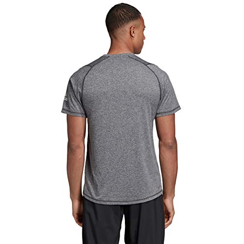 adidas Men's FreeLift Heathered Training Tee, Black/White, Small