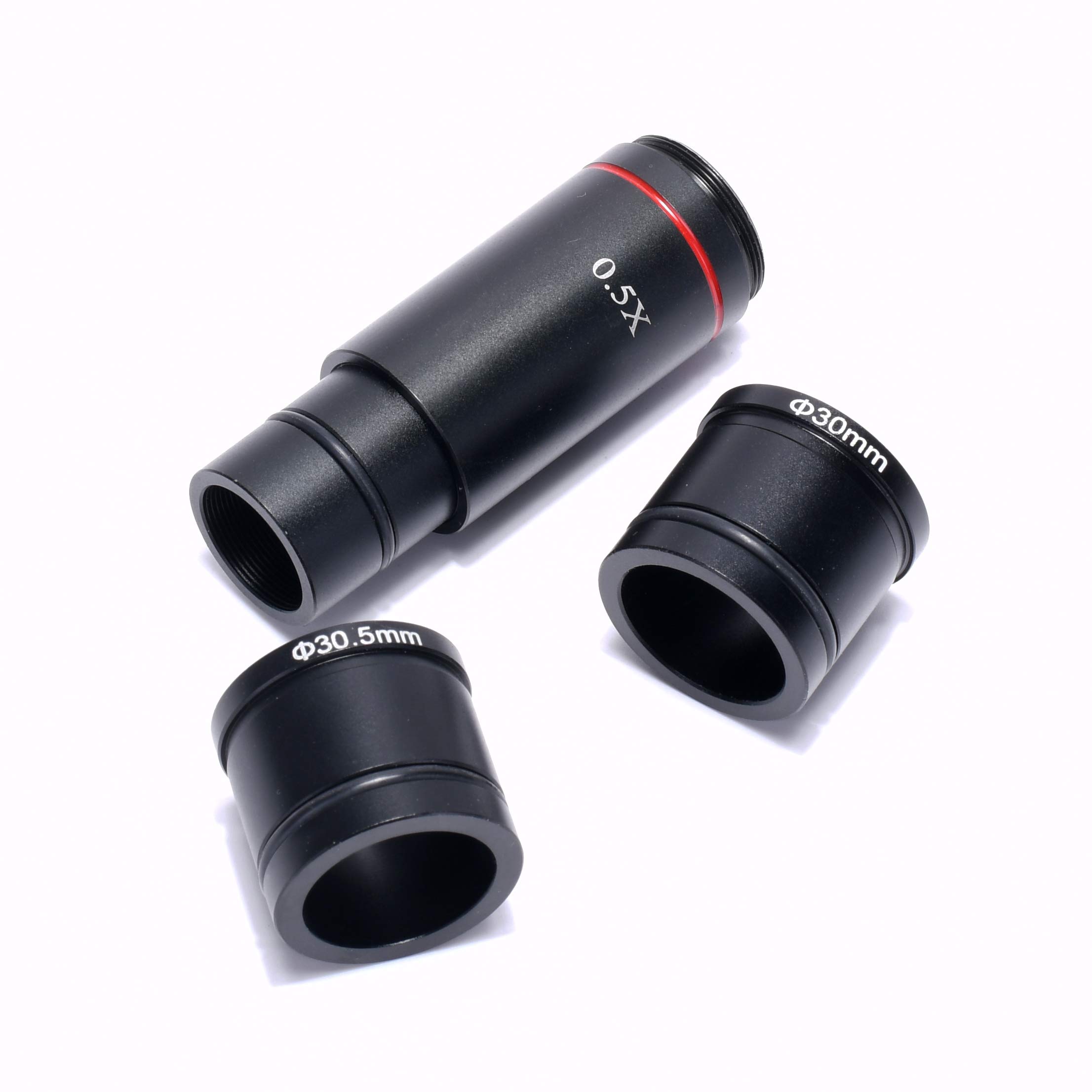 HAYEAR 0.5X Reduction Lens Eyepiece Lens 23.2mm Mounting with 30mm 30.5mm Ring Adapter Applicable for Biomicroscope Stereo Microscope
