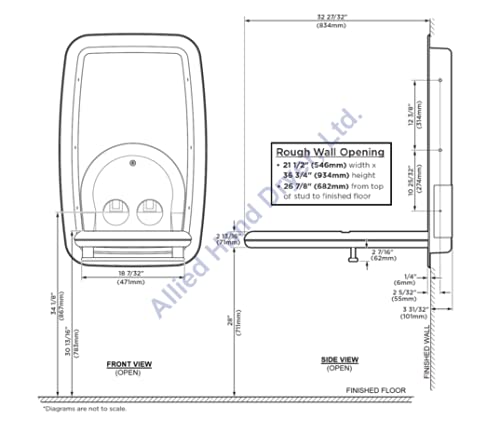 Koala Kare® KB311-SSRE - Recessed Vertical Stainless Steel Baby Changing Station (New for 2021)
