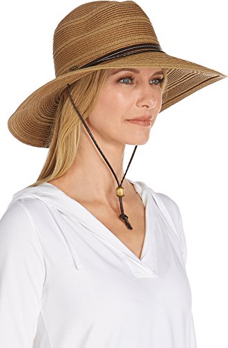 Coolibar UPF 50+ Women's Tempe Sun Hat - Sun Protective (One Size- Brown/Natural)