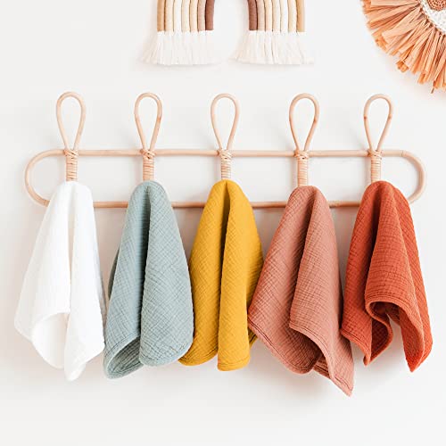 Konssy Muslin Baby Burp Cloths Sets for Unisex- 6 Pack Large 100% Cotton Burping Clothes for Newborn,Baby Girls and Boys