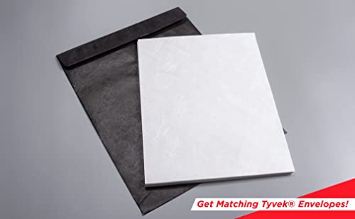 JAM PAPER Tyvek 14lb Tear-Proof Paper (55 gsm) - Pack of 50 Sheets - 8.5 x 11 - Waterproof White Paper