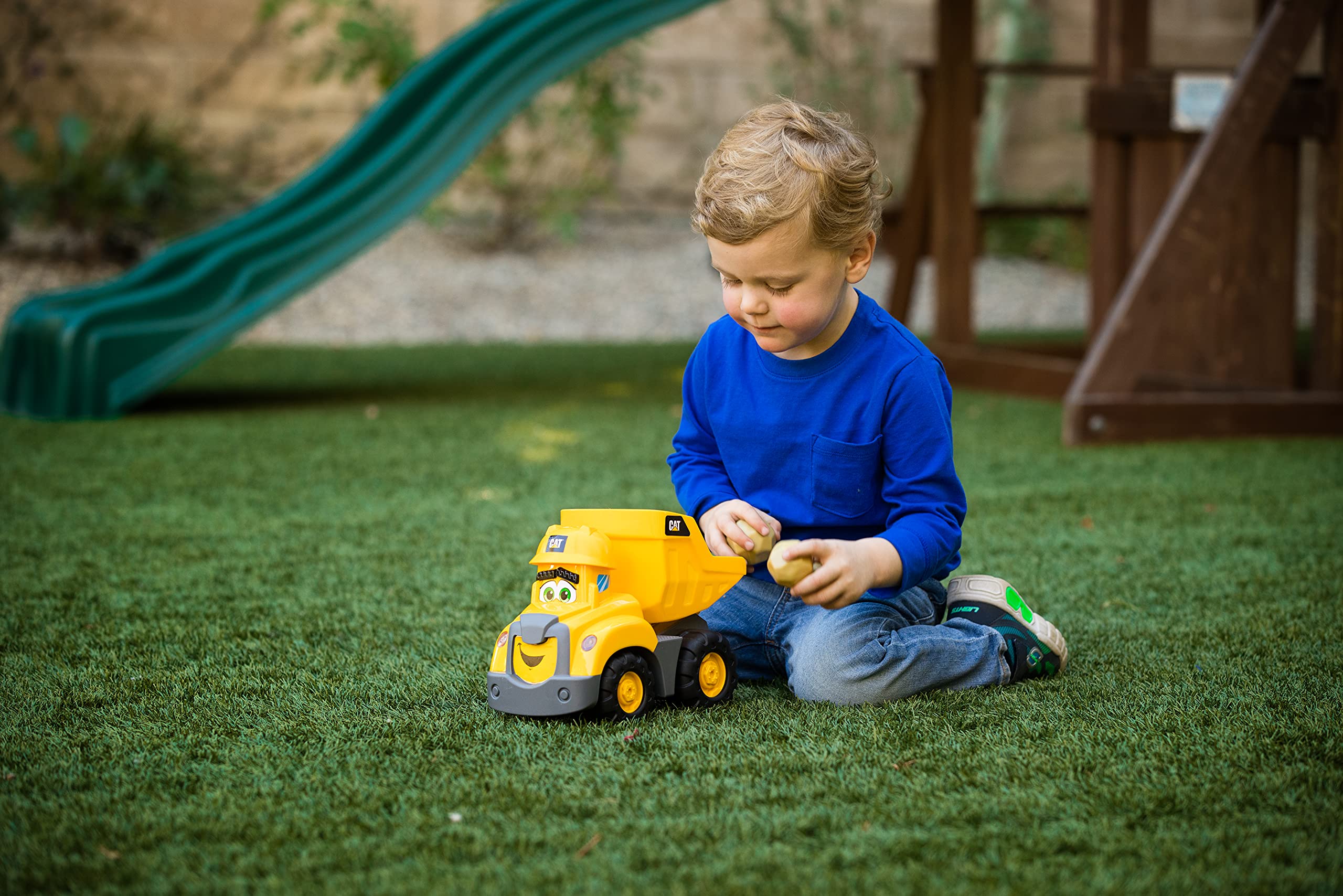 CAT Construction Toys, Buddies Preschool Dump Truck, Junior Crew, Interactive, Moving, Lights & Sounds, For Ages 2 and Older