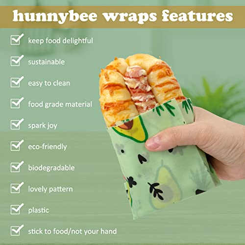 Beeswax Reusable Food Wraps 9 Packs - Beeswax Wraps for Food, Beeswax Wrap Sustainable Wax Paper for Sanwich Bread Cheese Fruits Snacks, Zero Waste(S/M/L)