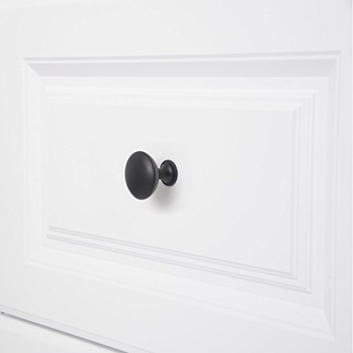 Amazon Basics Round Cabinet Knob, 1.57-inch Diameter, Flat Black, 10-Pack
