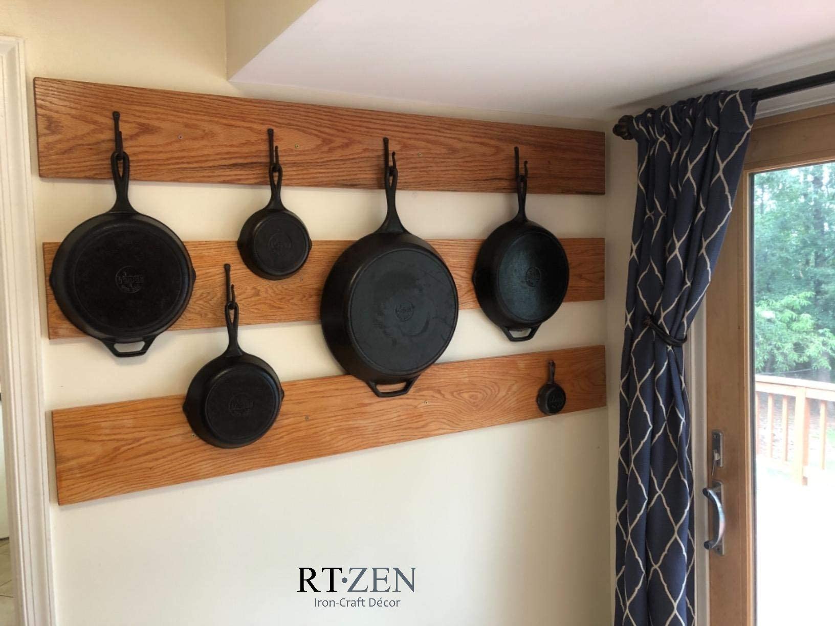 RTZEN Wall Mount J Hook - Wrought Iron Decorative Wall Hooks for Hanging Things - Handcrafted Classic Wall Mounted Black Coat Hooks - Farmhouse Towel Hooks Robe Hooks or Hat Hooks - 3 Pack