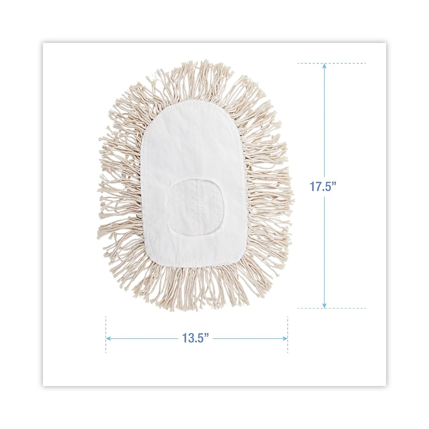Boardwalk BWK1491 17.5 in. x 13.5 in. Cotton Wedge Dust Mop Head - White