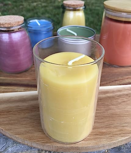 BeeTheLight Beeswax Jar Candle - 100% Pure USA Bees Wax in Glass Container