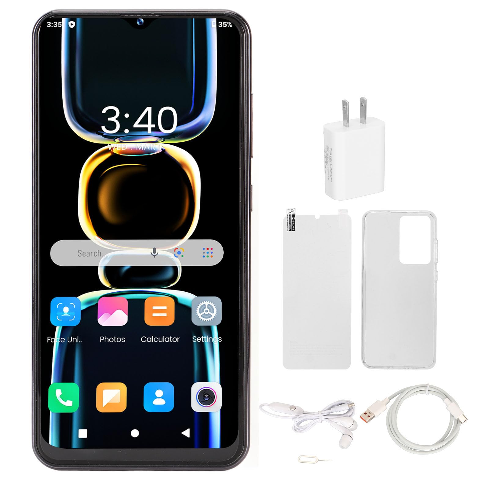 Acogedor Unlocked Smartphone 6.54 inch HD + Display, Octa Core Performance, 32MP + 16MP Camera, 8GB RAM 256GB ROM, 4G 5G WiFi, 6500mAh Battery, with 3 in 1 Navigation System (US Plug)