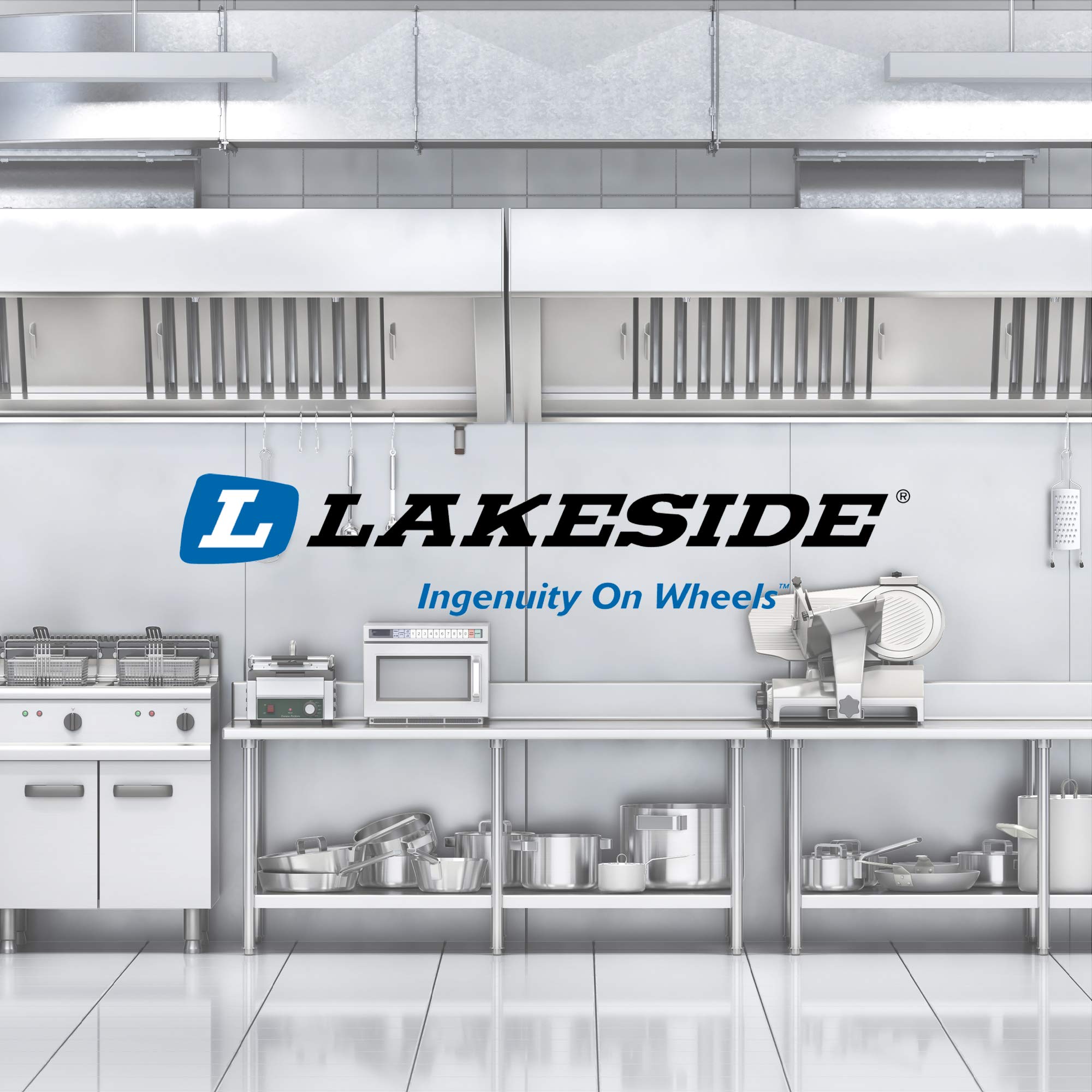 Lakeside Manufacturing 243 Utility Cart, Stainless Steel, 2 Shelves, 500 lb. Capacity (Fully Assembled)