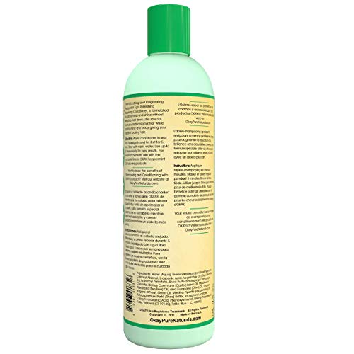 Okay | Soothing And Invigorating Peppermint Conditioner | Helps Refresh, Revitalize, And Add Softness To Hair | Sulfate, Silicone, Paraben Free For All Hair Types and Textures | Made in USA 12oz 355ml