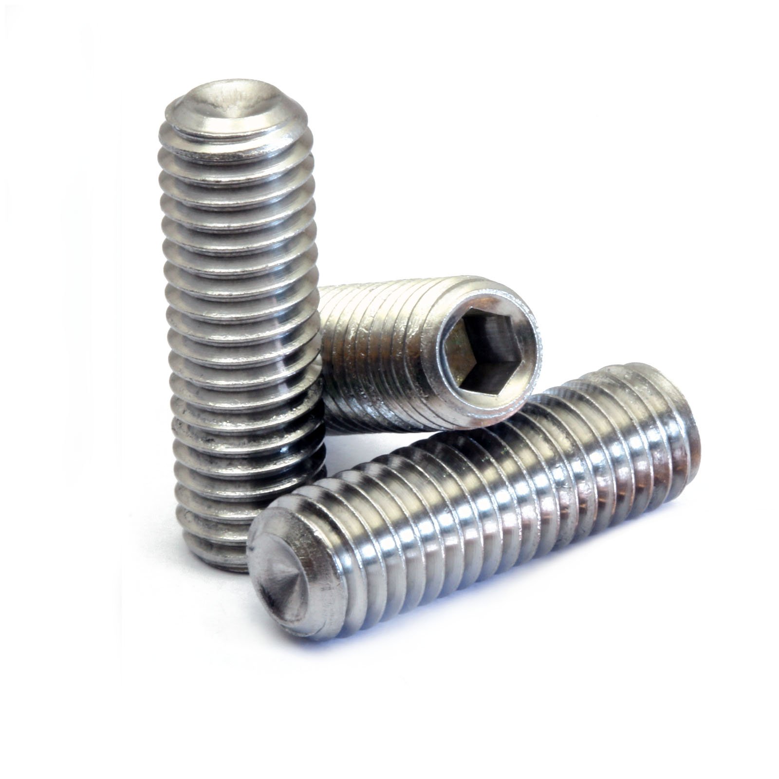 MonsterBolts - M3 x 6mm Cup Point Set Screws, DIN 916, Stainless Steel, 20 Pack