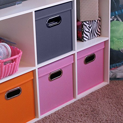 Household Essentials 33-1 Decorative Storage Cube Set with Removable Lids | Navy | 2-Pack