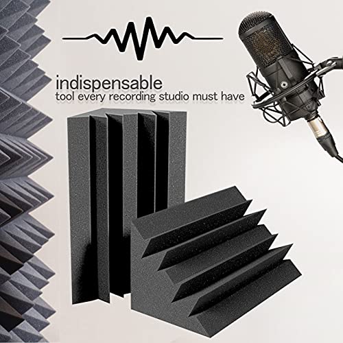 Acoustic Foam Bass Traps -12 Pack Wall Corner Studio Foam Blocks 12" X 7" X 7" Low-Frequency Sound Absorption Material for Home Studio and Theater etc. (12 Pack, Bass traps)
