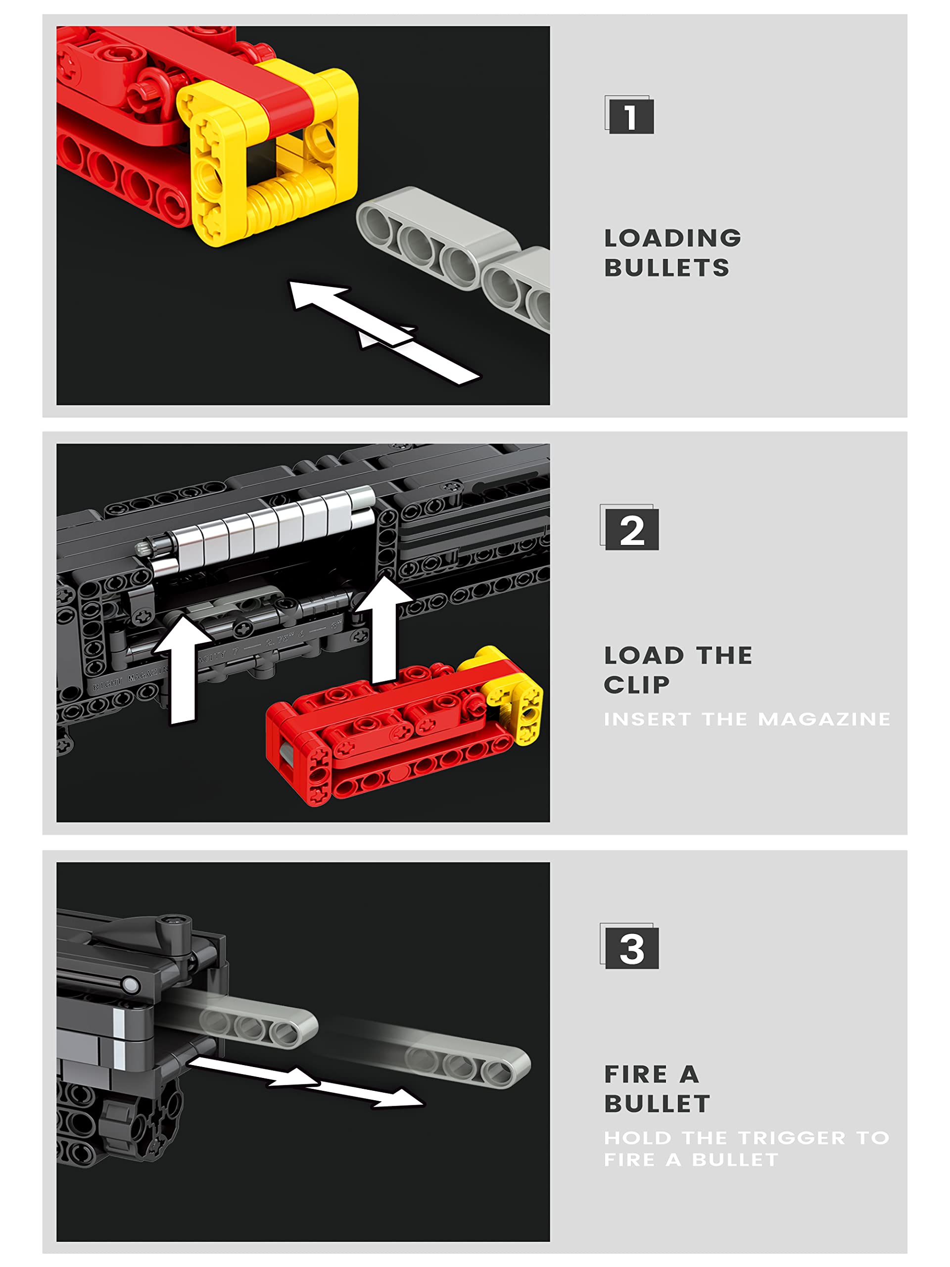 AmazingBlock Reobrix 77002 Super Shorty Building Kit, Building Toys with Shooting Function, 882 PCS Building Blocks Model, Gift for Adults and Kids, Really Cool Building Bricks Impressive Toy