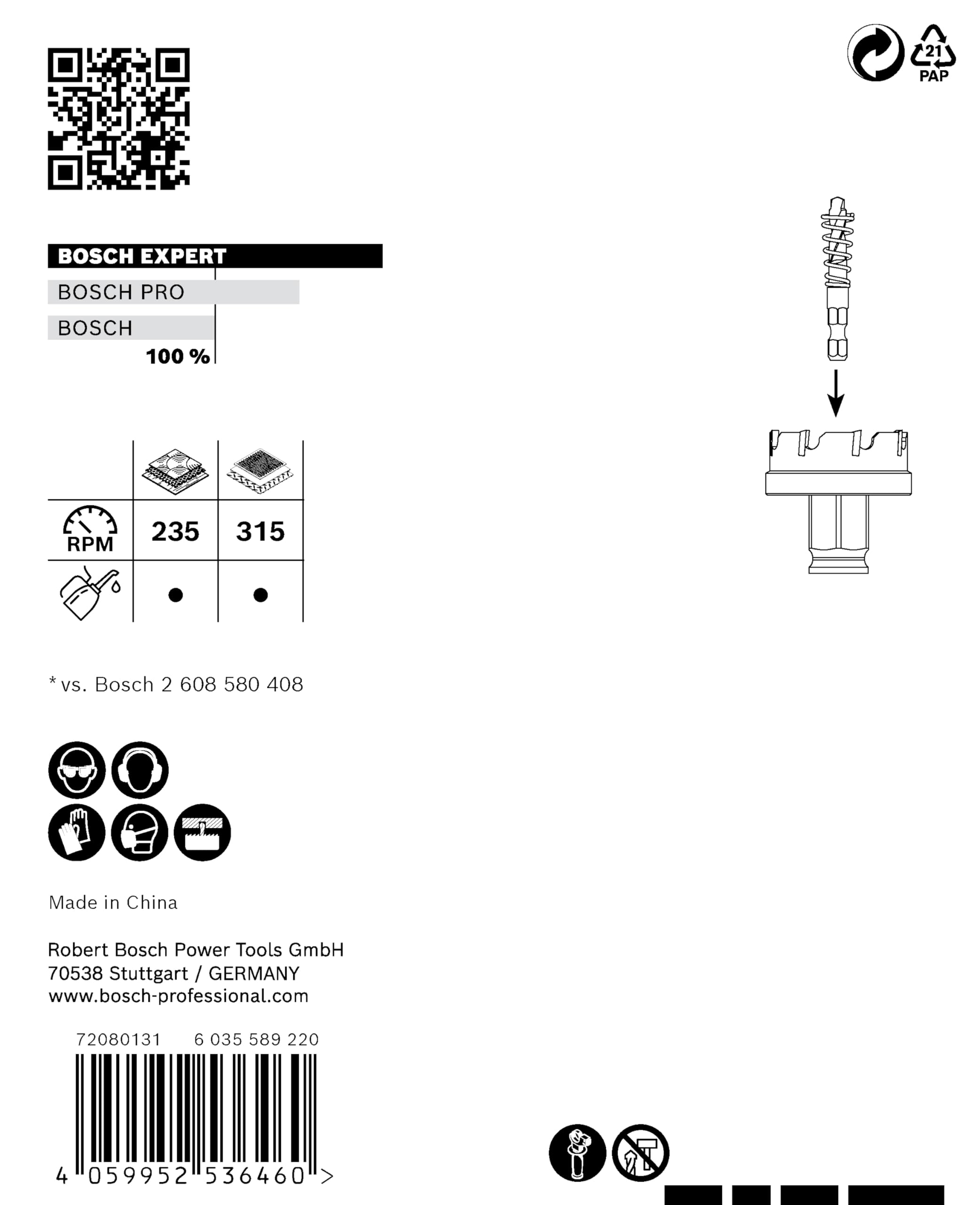 Bosch Professional 1x Expert Sheet Metal Hole Saw (Ø 51 mm, Accessories Rotary Impact Drill)
