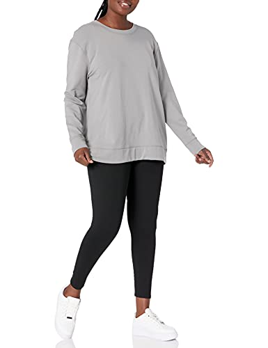 Amazon Brand - Daily Ritual Women's Relaxed Fit Terry Cotton and Modal Tie-Back Sweatshirt, sharkskin grey , XX-Large